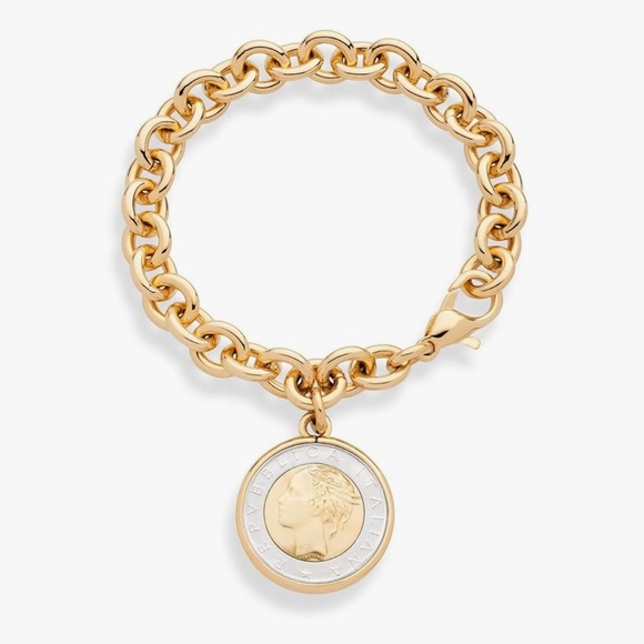 Jewelry | New 18k Gold Over Bronze Gold Chain Bracelet With Coin ...